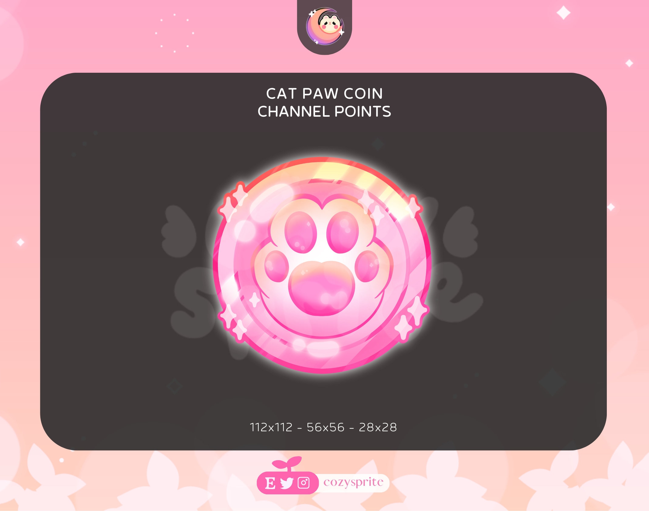 Pink Cat Paw Coin Twitch Channel Point Toe Bean Coin Emote Badges ...