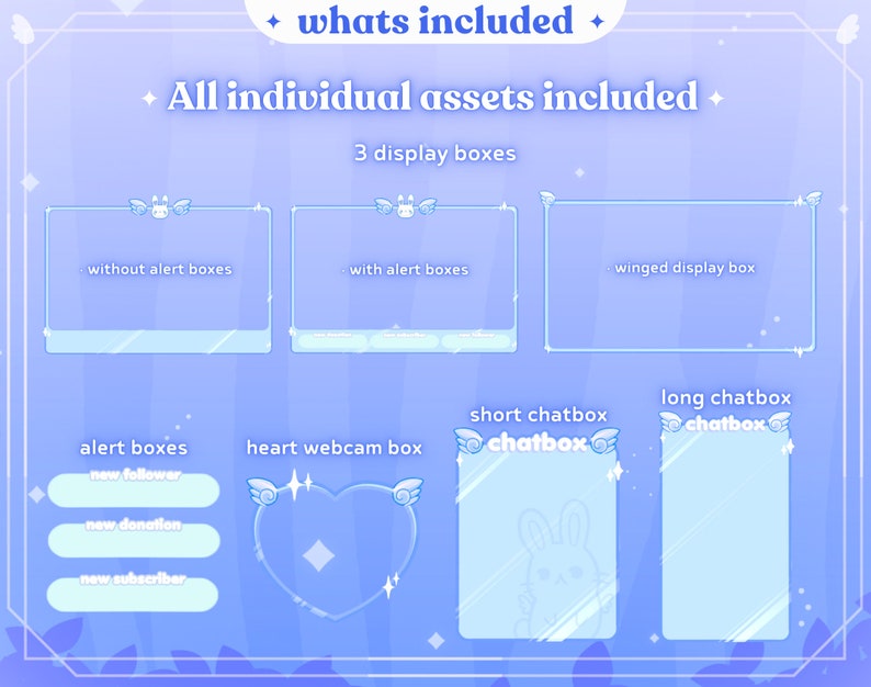 Blue Bunny Overlay Pack | Animated Stream Overlay Pack | Twitch Youtube ...