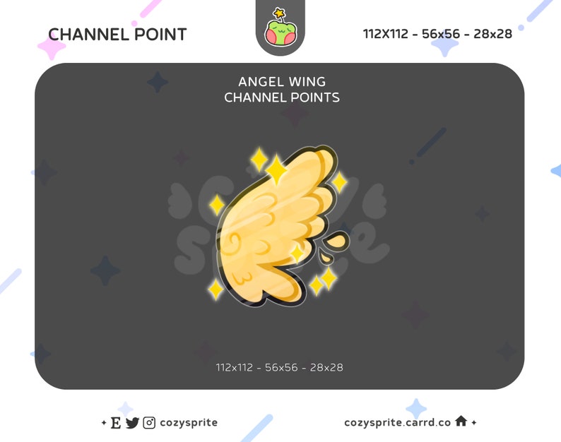 Gold Wing Point Twitch Angel Wing Winged Channel Point - Etsy