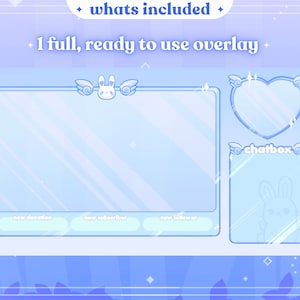 Blue Bunny Overlay Pack | Animated Stream Overlay Pack | Twitch Youtube ...