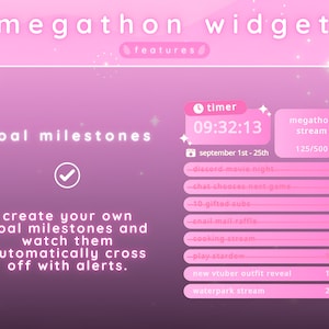 Megathon Goal Timer Widget | Timer, Subathon, Megathon | Alerts for Twitch Streams - Etsy