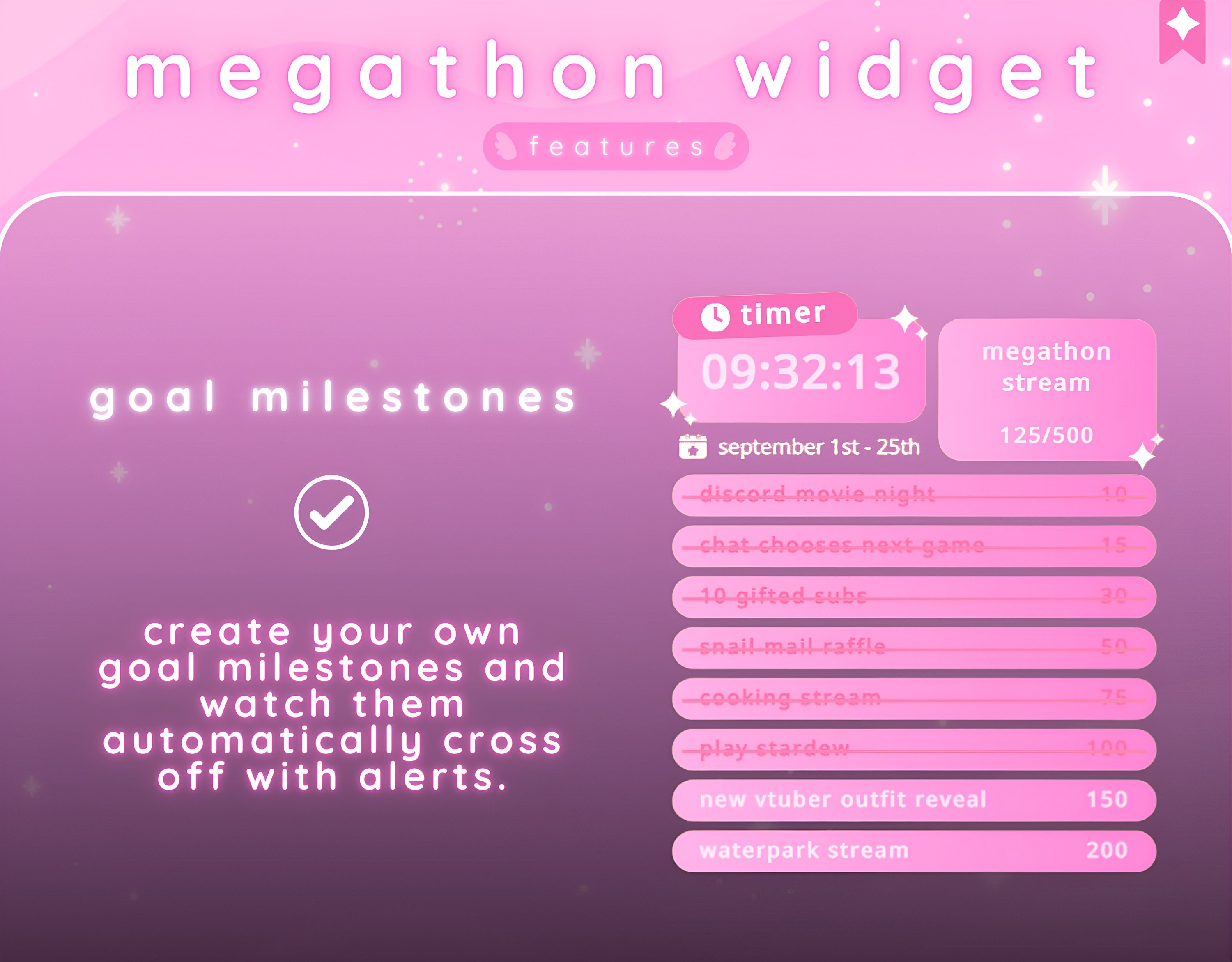 Megathon Goal Timer Widget | Timer, Subathon, Megathon | Alerts for ...