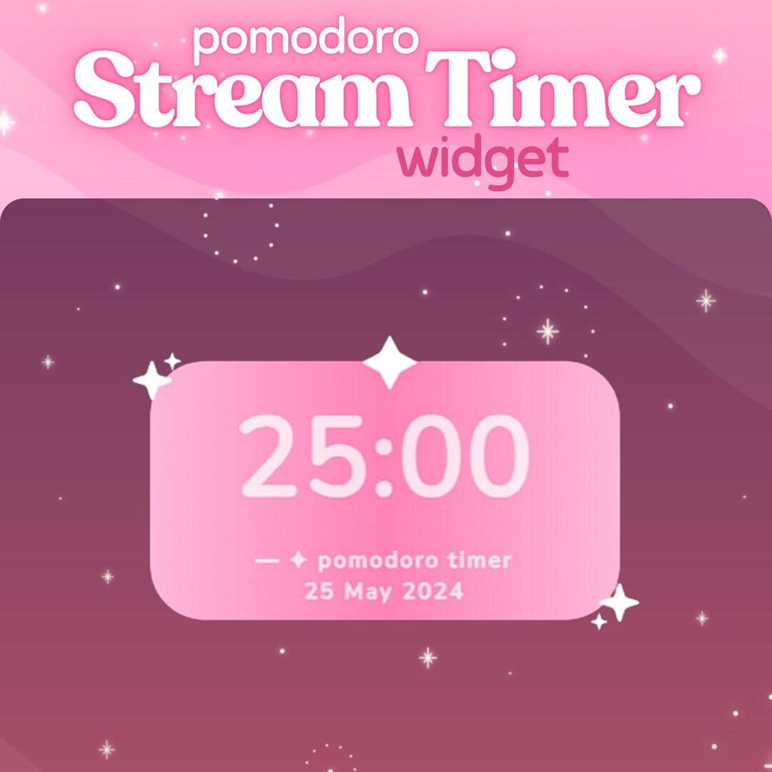 Pomodoro Timer Widget Customizable Colors, Cute Chat, Elegant Theme ...