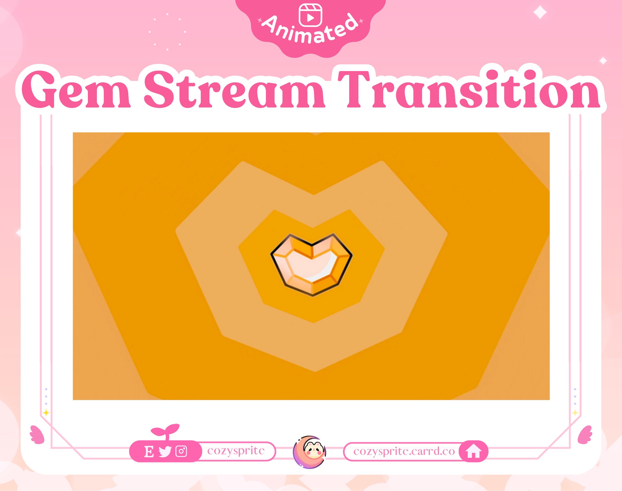 Transición de Stinger de gema de corazón naranja / Transición de escena ...