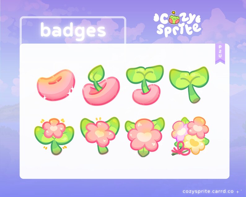 Twitch Sub Badges Twitch Bit Badges Leaf Sprout Flower - Etsy