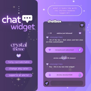 Crystal Chat Widget | Customizable Colors, Cute Chat, Elegant Theme ...