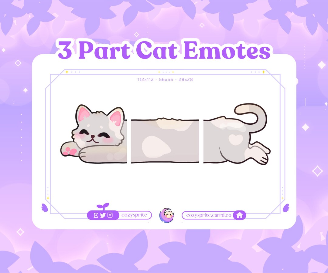 Kitty 3 Part Stream Emote | 3 Part Emote | Cat Emote | Cute | Kawaii ...