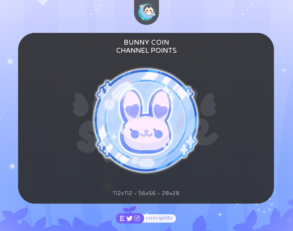 Bunny Coin Channel Point | Bunny Emote | Blue Coin | Kawaii | Bunny - Etsy