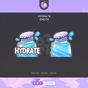 HYDRATE Emote | Drink Water | Emotes for Streaming | Cute | Twitch ...