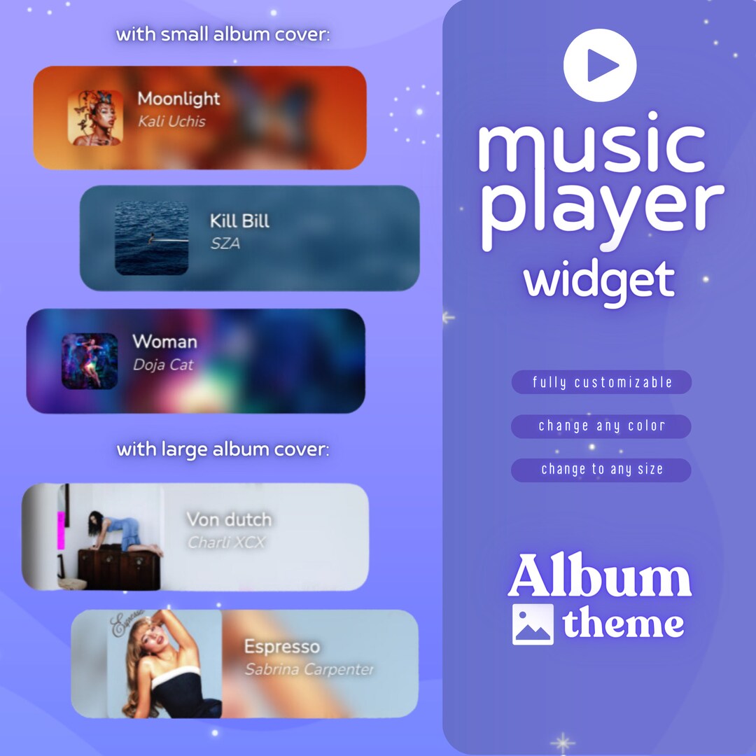 Music Widget Song Player for Streaming Album Icon Spotify, Youtube ...