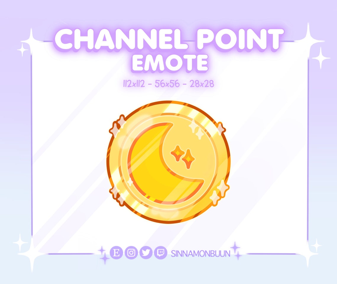 Gold Moon Coin Channel Point Moon Emote Gold Coin Kawaii - Etsy