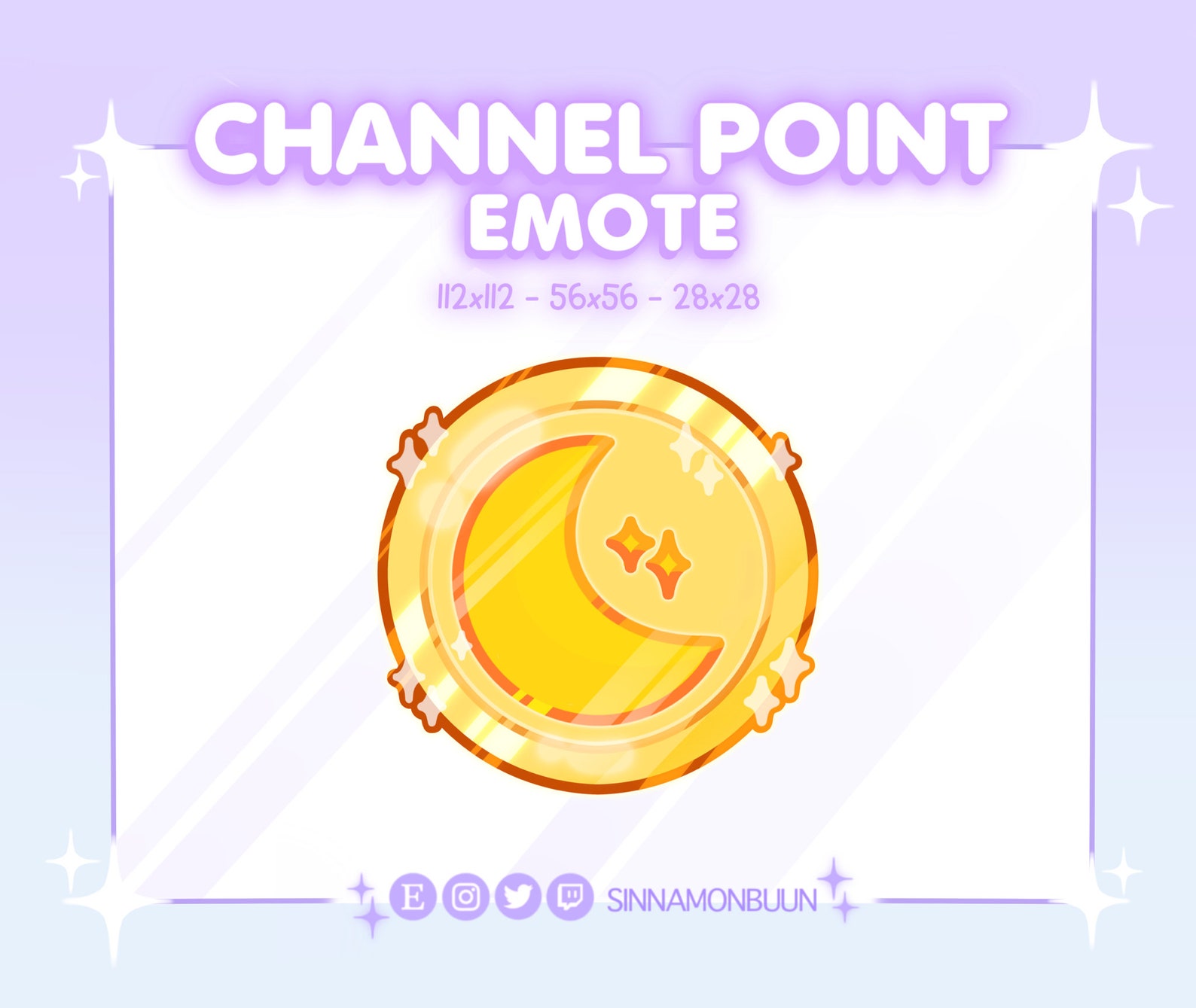 Gold Moon Coin Channel Point Moon Emote Gold Coin Kawaii - Etsy