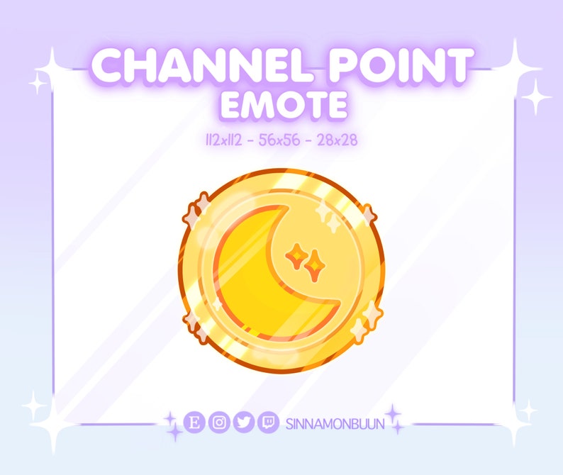Gold Moon Coin Channel Point Moon Emote Gold Coin Kawaii - Etsy