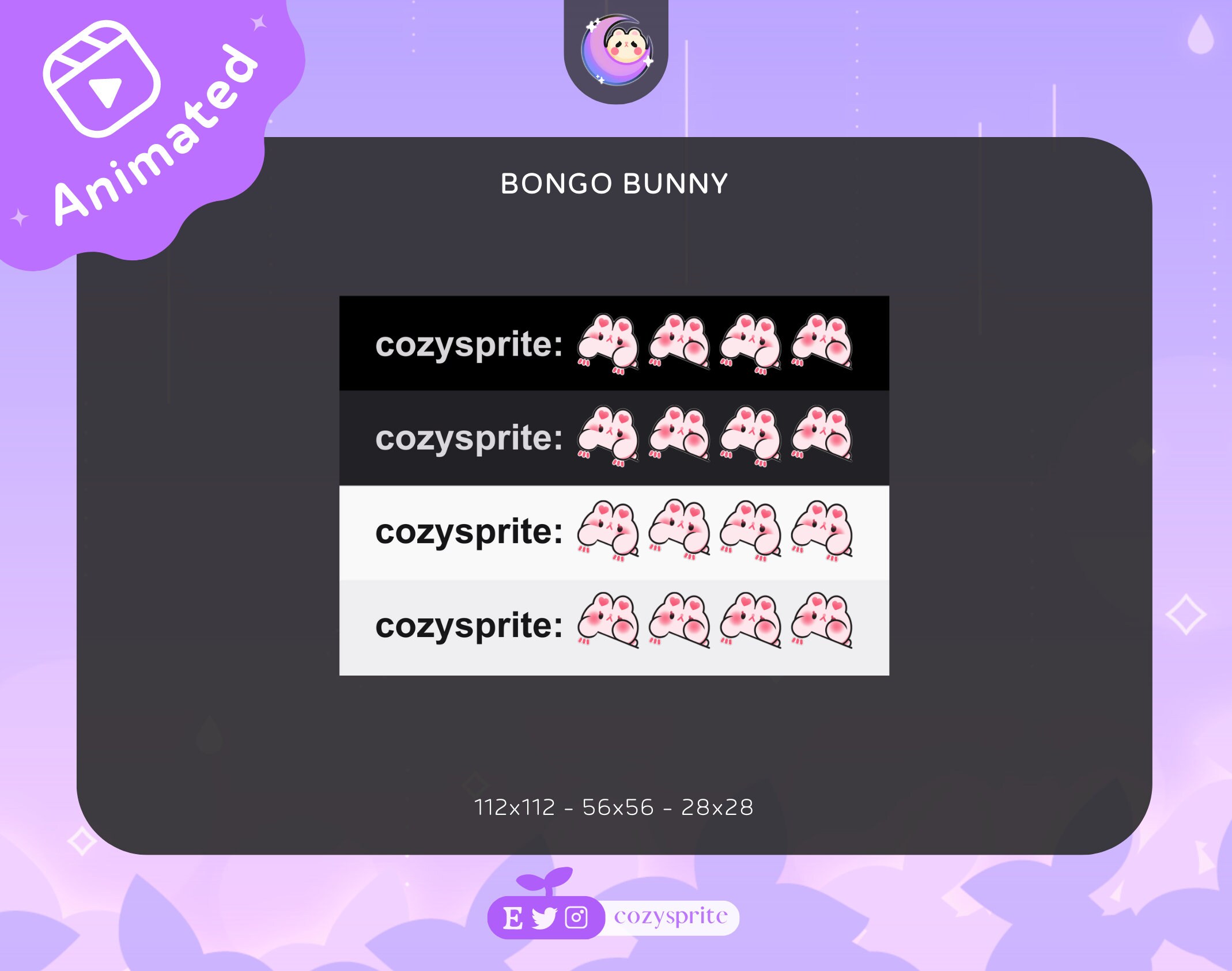 ANIMATED Bongo Bunny Excited Dance Emote Cute Kawaii Twitch Discord - Etsy Canada