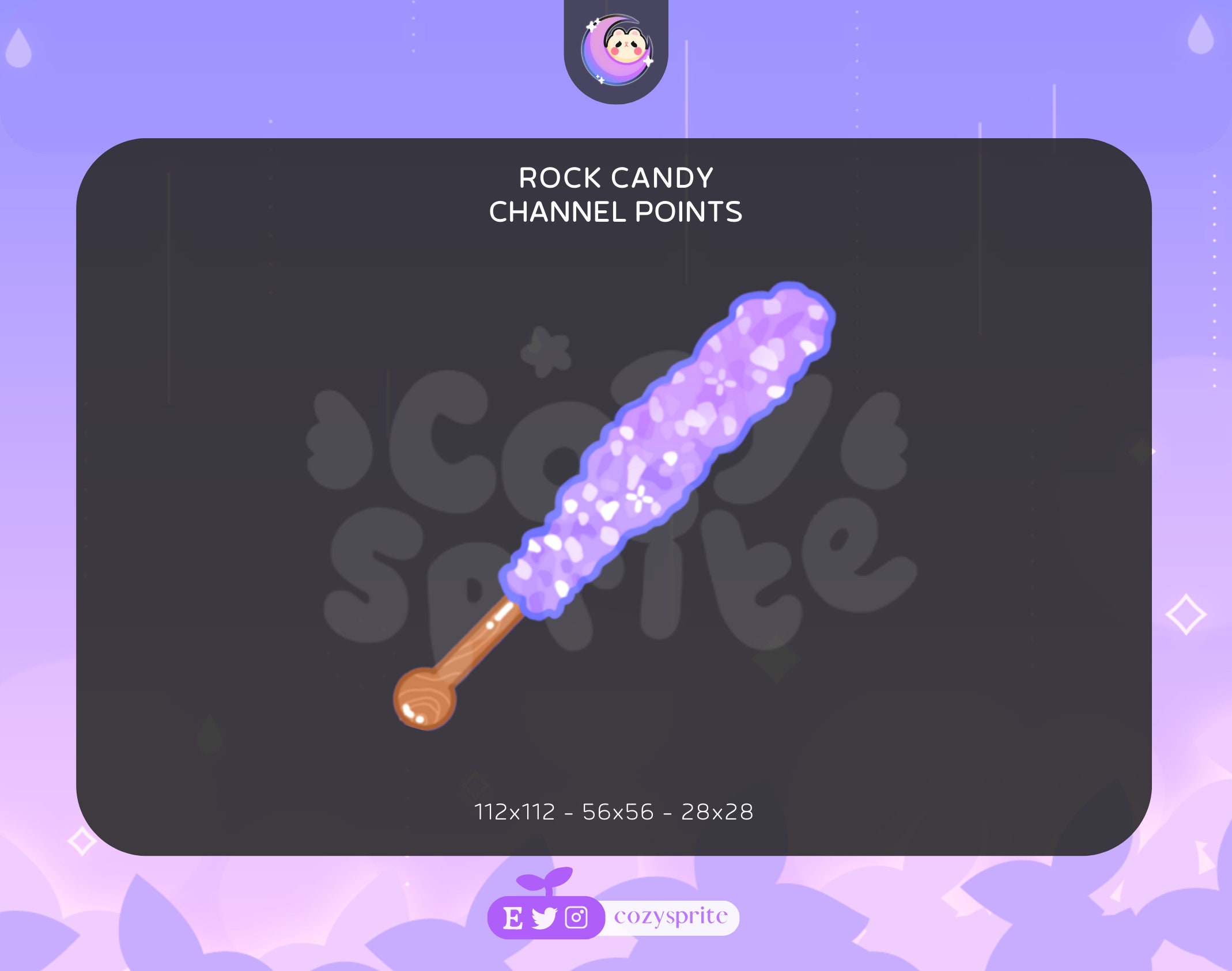 Rock Candy Channel Point Emote Streaming Candy Dessert - Etsy