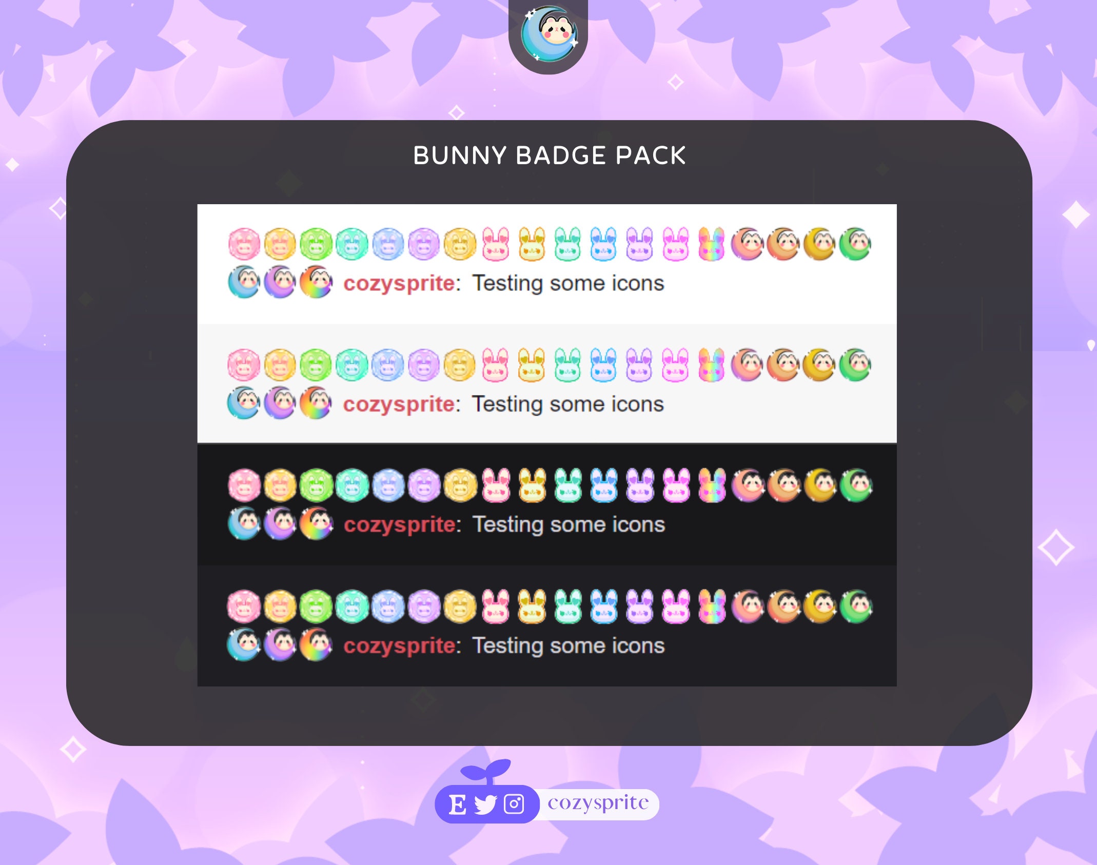 21x BUNNY BADGES BUNDLE Badges Pack Reward Badges Bit Badges Badges for ...