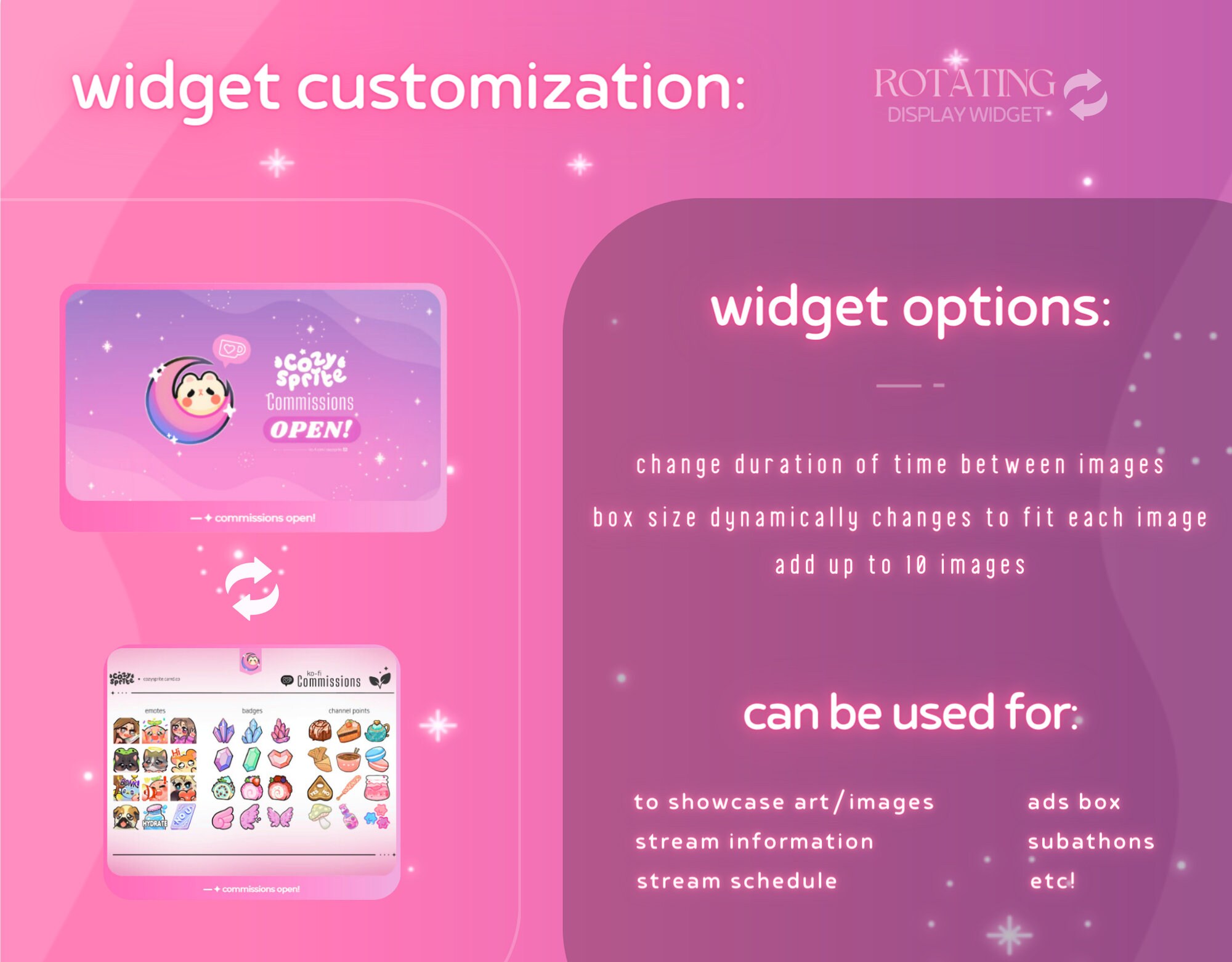 Image Display Widget Customizable Colors, Cute Chat, Elegant Theme ...