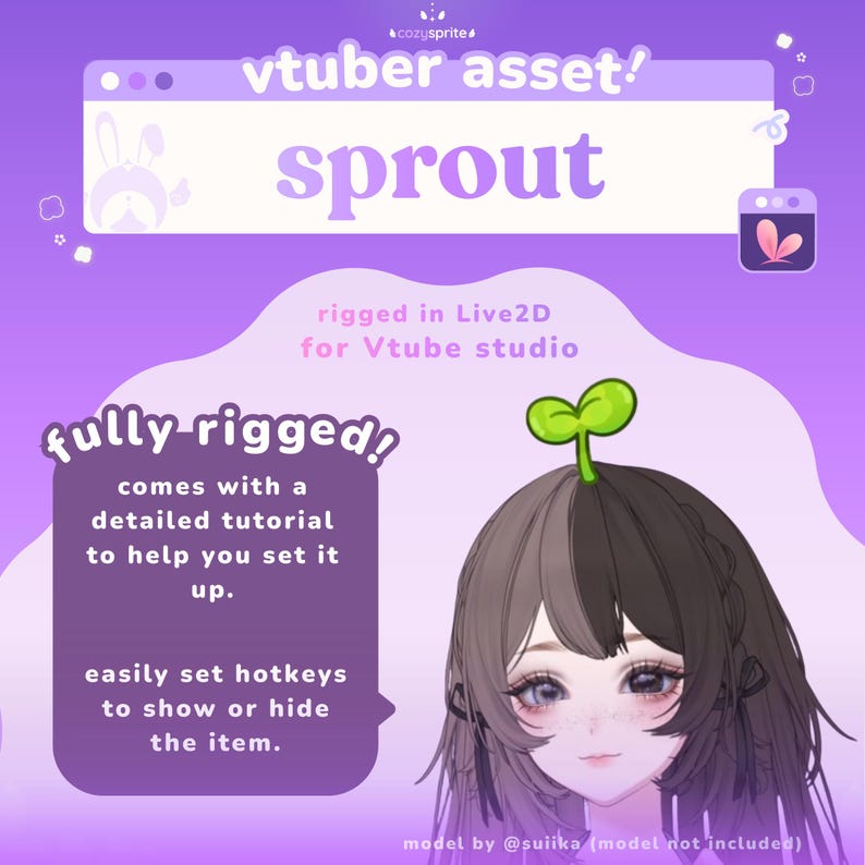 Vtuber Item Sprout | Fully Rigged | Vtube Studio - Etsy
