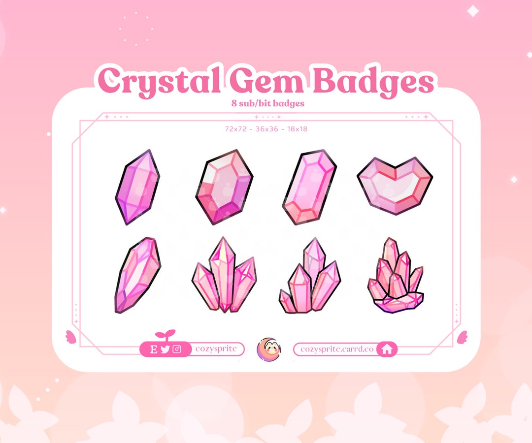 Crystal Gem Badges | Pink Crystal Emote | Bit Badges | Badges for ...