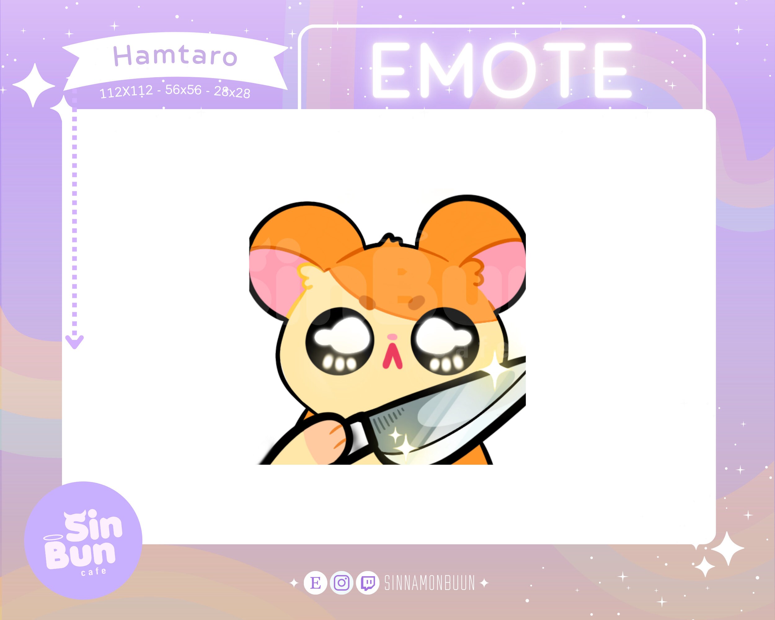 Hamtaro Knife Emote Hamtaro Emotes Emote Cute Kawaii - Etsy Canada