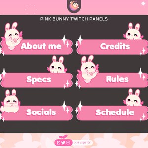60 Cute Bunny Panels | Cute | Pink | Simple | Kawaii - Etsy