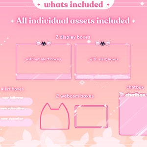 Pink Cat Overlay Pack | Animated Stream Overlay Pack | Twitch Youtube ...
