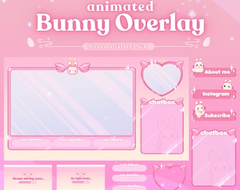 Blue Bunny Overlay Pack Animated Stream Overlay Pack Twitch Youtube ...