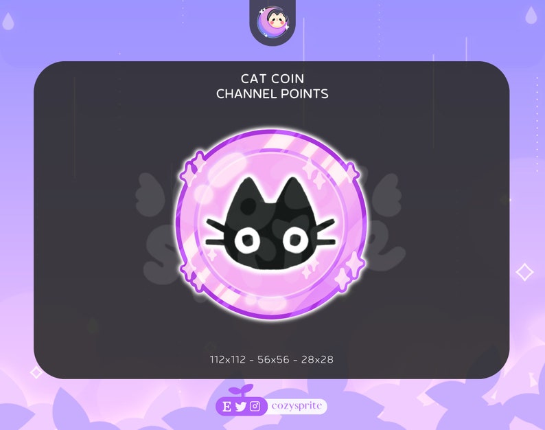 Cat Coin Channel Point | Cat Emote | Coin | Kitty - Etsy
