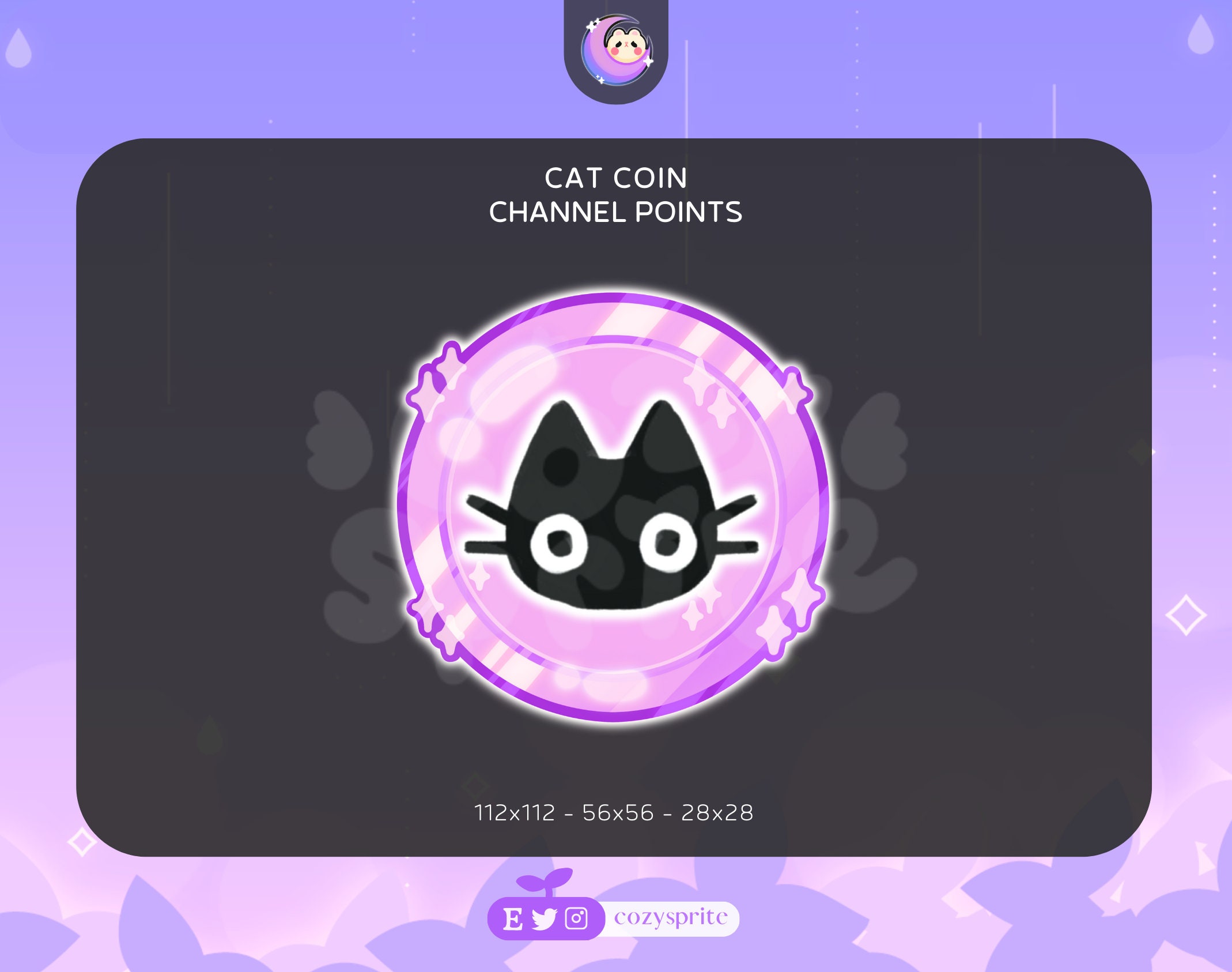 Cat Coin Channel Point Cat Emote Coin Kitty - Etsy