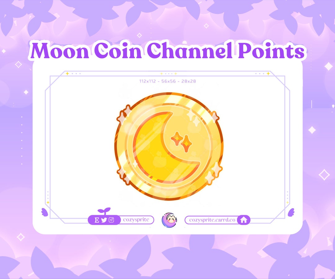 Gold Moon Coin Channel Point | Moon Emote | Gold Coin | Kawaii - Etsy