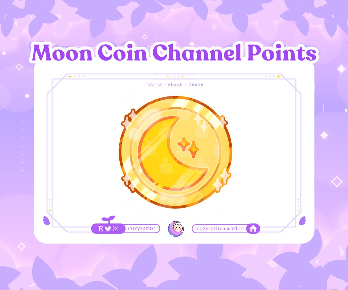 Gold Moon Coin Channel Point Moon Emote Gold Coin Kawaii - Etsy Canada