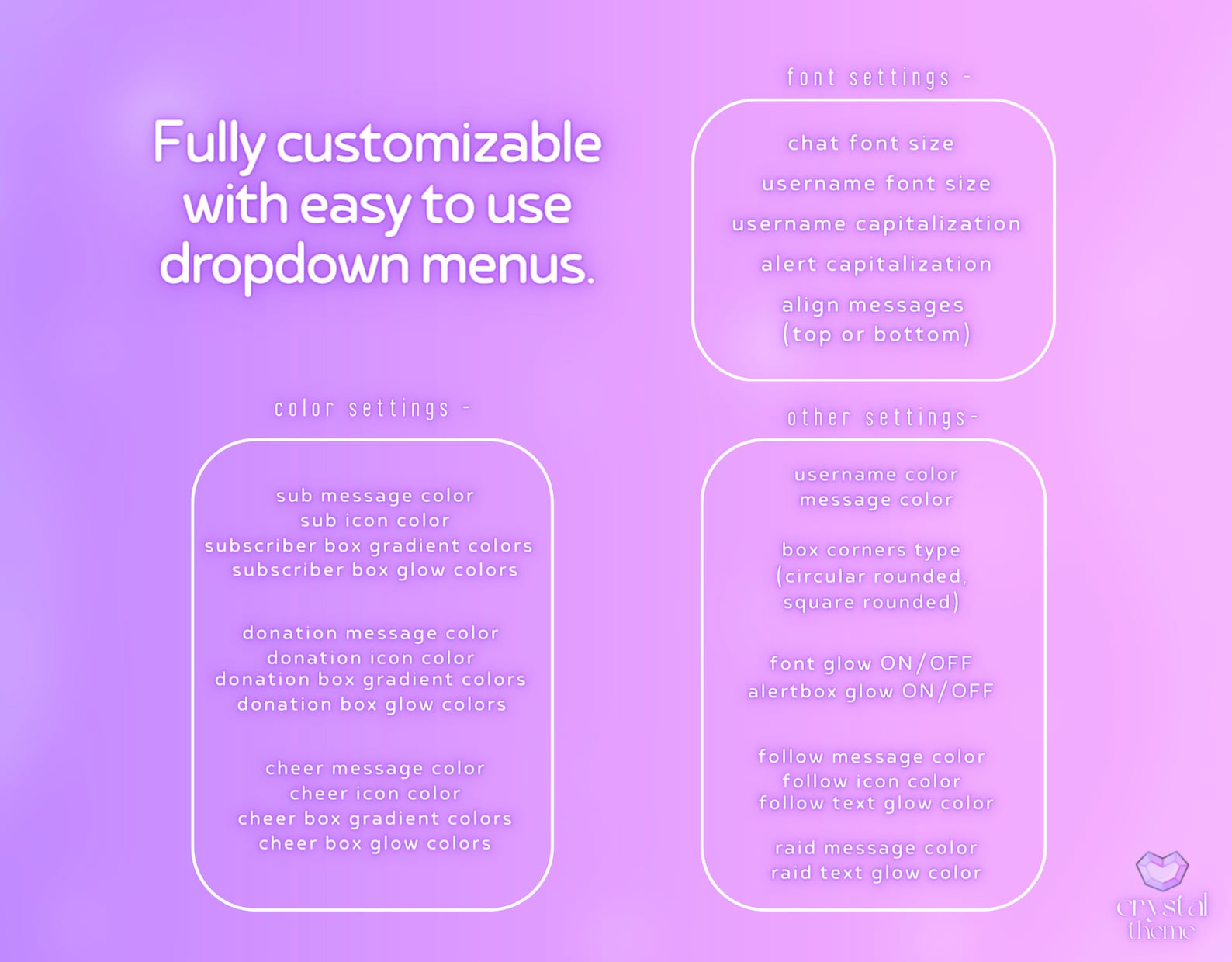Crystal Chat Widget Customizable Colors, Cute Chat, Elegant Theme Chat ...