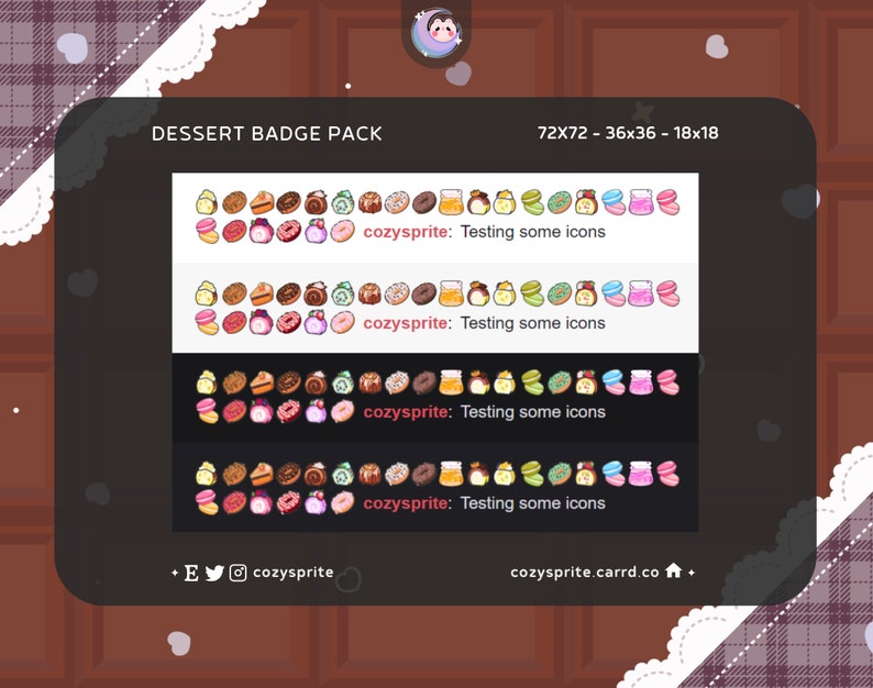 24x DESSERT BADGES BUNDLE | Badges Pack | Reward Badges | Bit Badges ...
