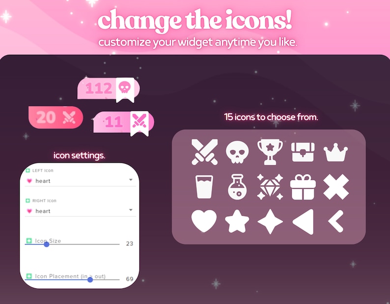 Counter Widget Animated Counter Customizable Colors Subathon Streamelements Pastel Pink Widget