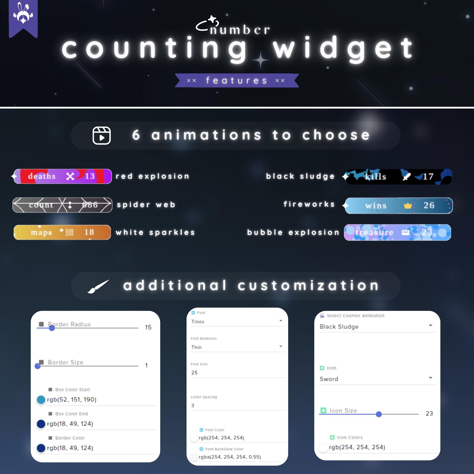 Number Counter Widget Streamelements Widget Customizable Widget for ...