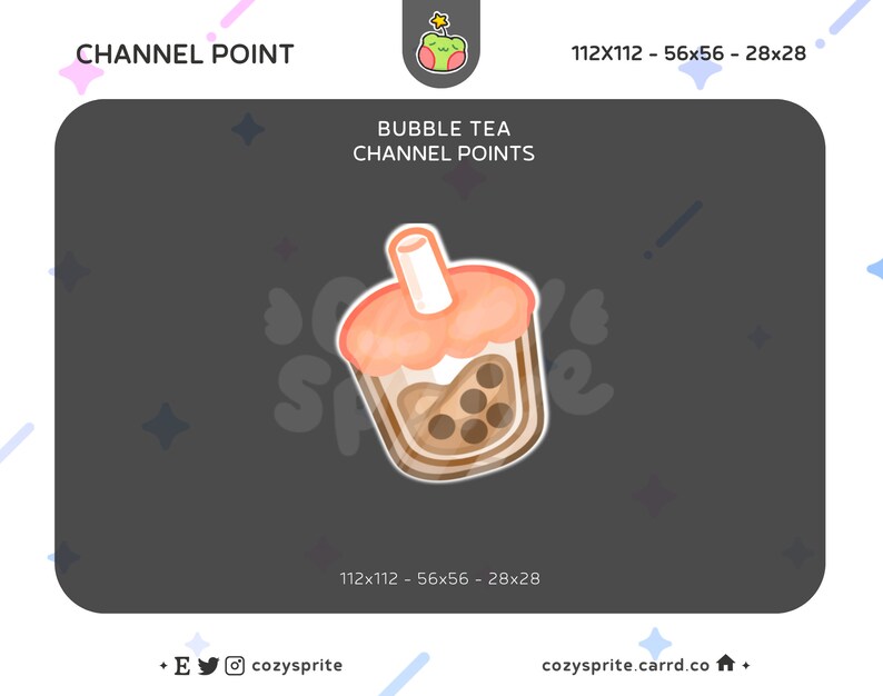 Bubble Tea Point Twitch Channel Point Orange Emote - Etsy