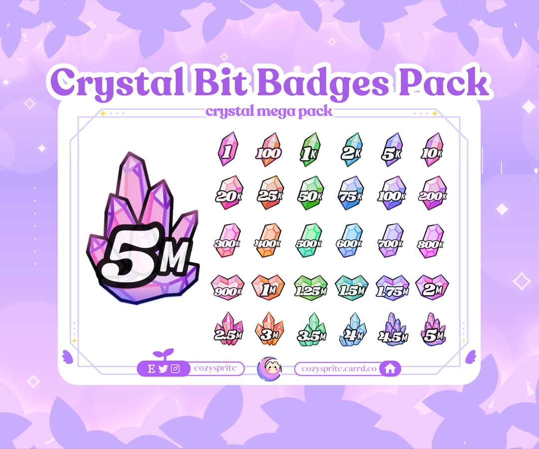 30x BIT BADGES BUNDLE | Crystal | Gem | Badges Pack | Bit Badges ...