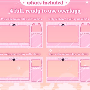 Pink Cat Overlay Pack | Animated Stream Overlay Pack | Twitch Youtube ...