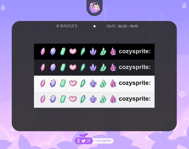Crystal Gem Badges | Crystal Emote | Bit Badges | Badges for Streaming ...