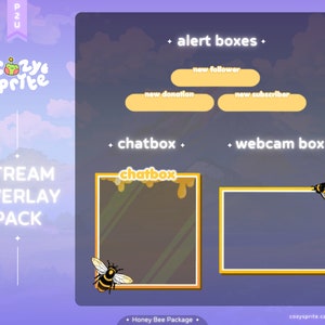 Honey Bee Overlay Pack | Animated Stream Overlay Pack | Twitch Youtube ...