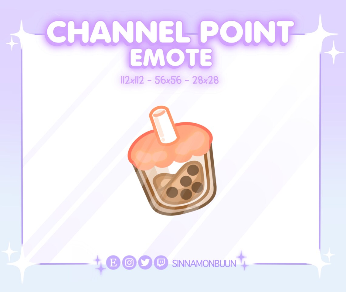 Bubble Tea Point Twitch Channel Point Orange Emote - Etsy