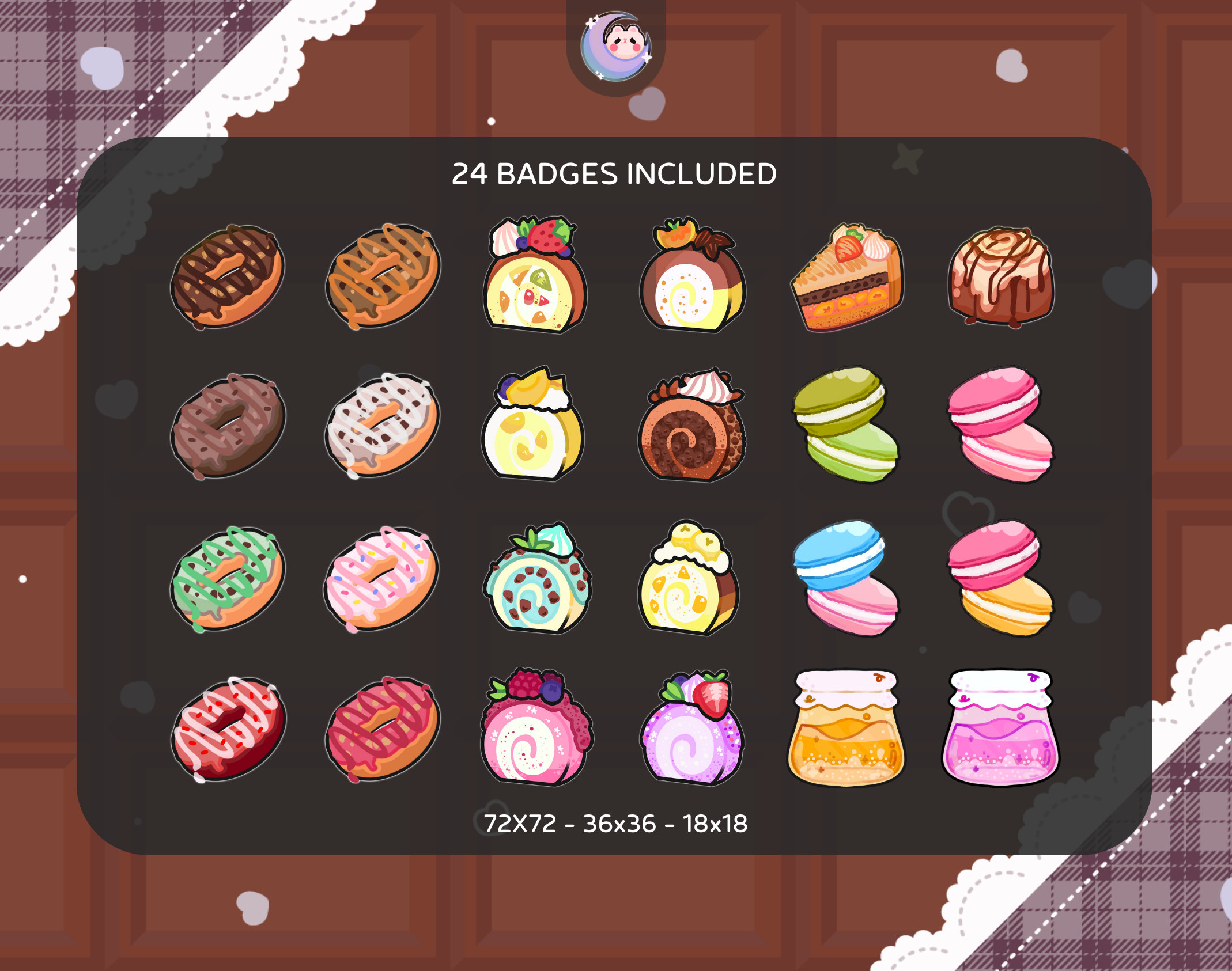 24x DESSERT BADGES BUNDLE | Badges Pack | Reward Badges | Bit Badges ...