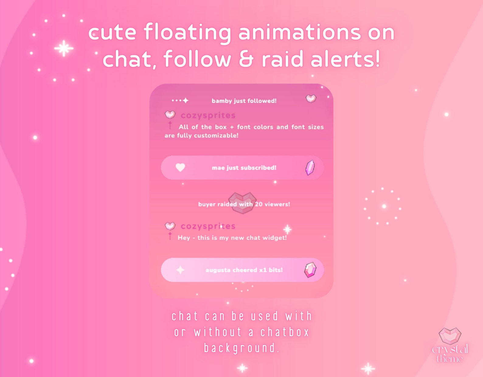 Crystal Chat Widget | Customizable Colors, Cute Chat, Elegant Theme ...