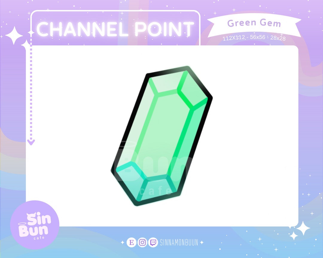 Green Gem Point Twitch Channel Point Emote Badges - Etsy