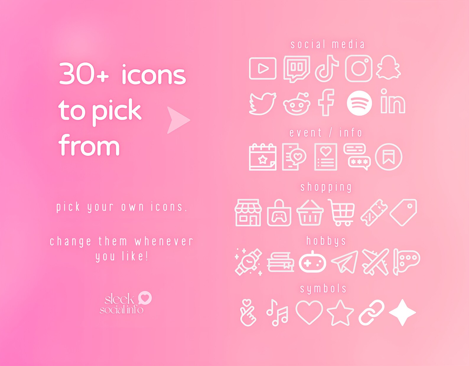 Social Media Rotator Widget | Info Box | Customizable Colors, Cute Chat ...