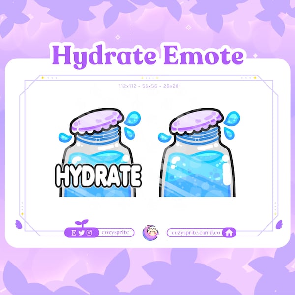 Twitch Emote Hydrate Etsy