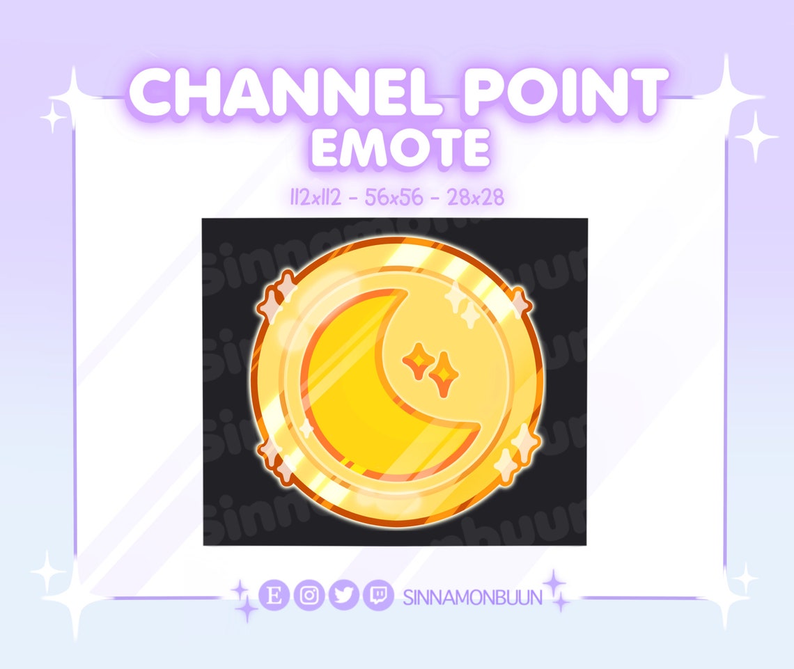 Gold Moon Coin Channel Point Moon Emote Gold Coin Kawaii - Etsy
