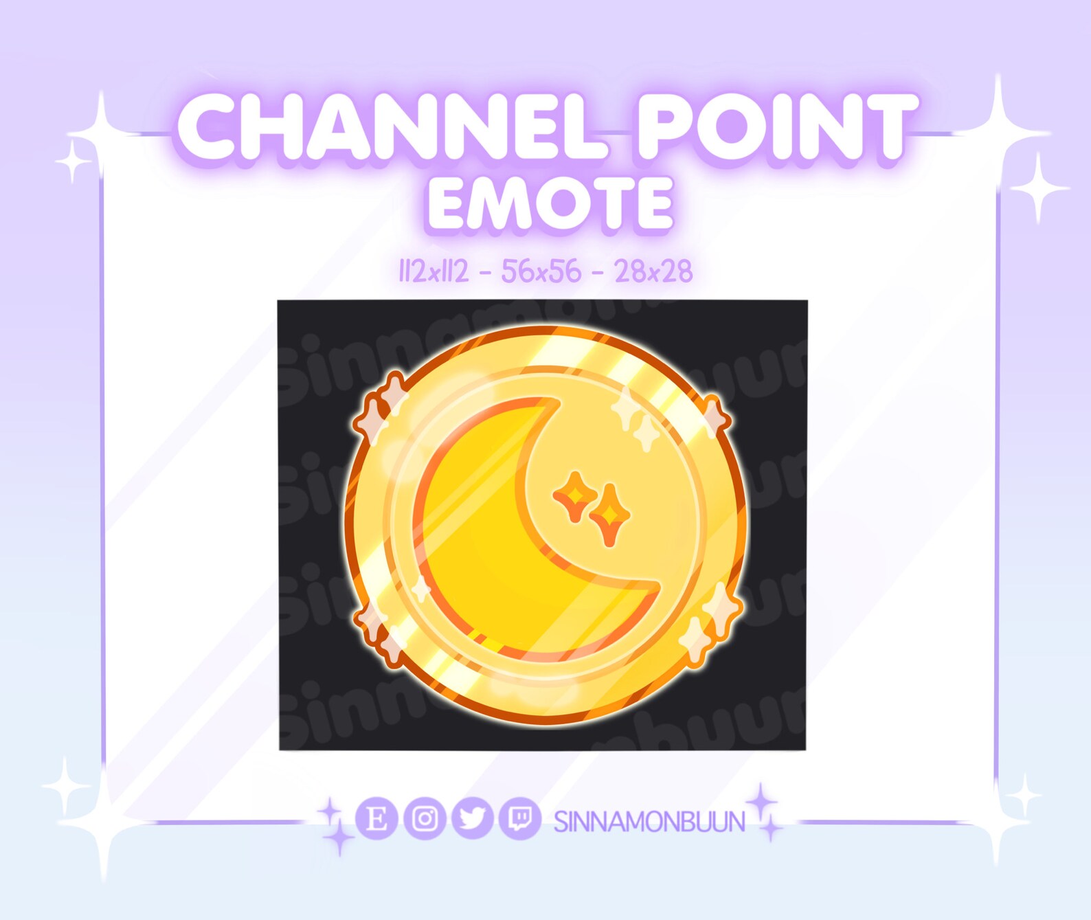 Gold Moon Coin Channel Point Moon Emote Gold Coin Kawaii - Etsy