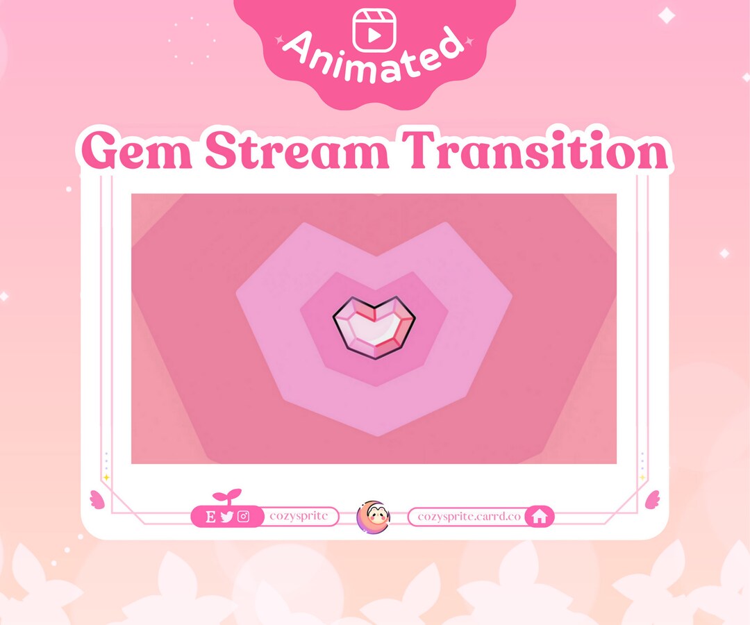 Pink Heart Gem Stinger Transition | OBS Scene Transition | Twitch ...