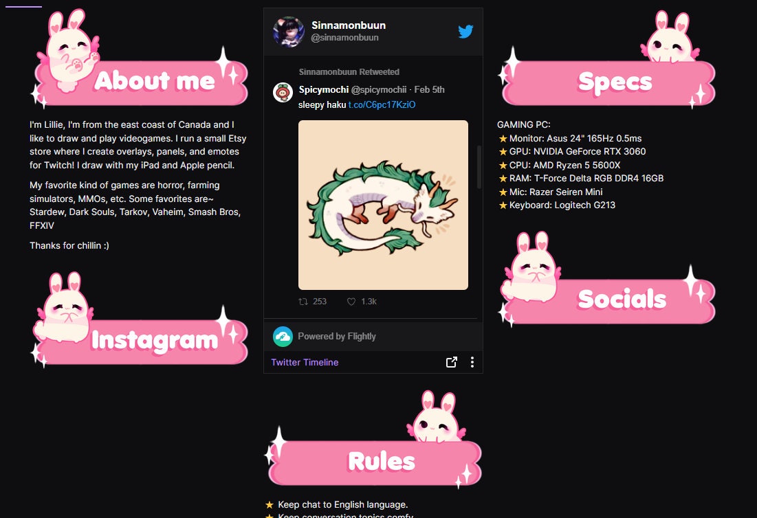 60 Cute Bunny Panels Cute Pink Simple Kawaii - Etsy